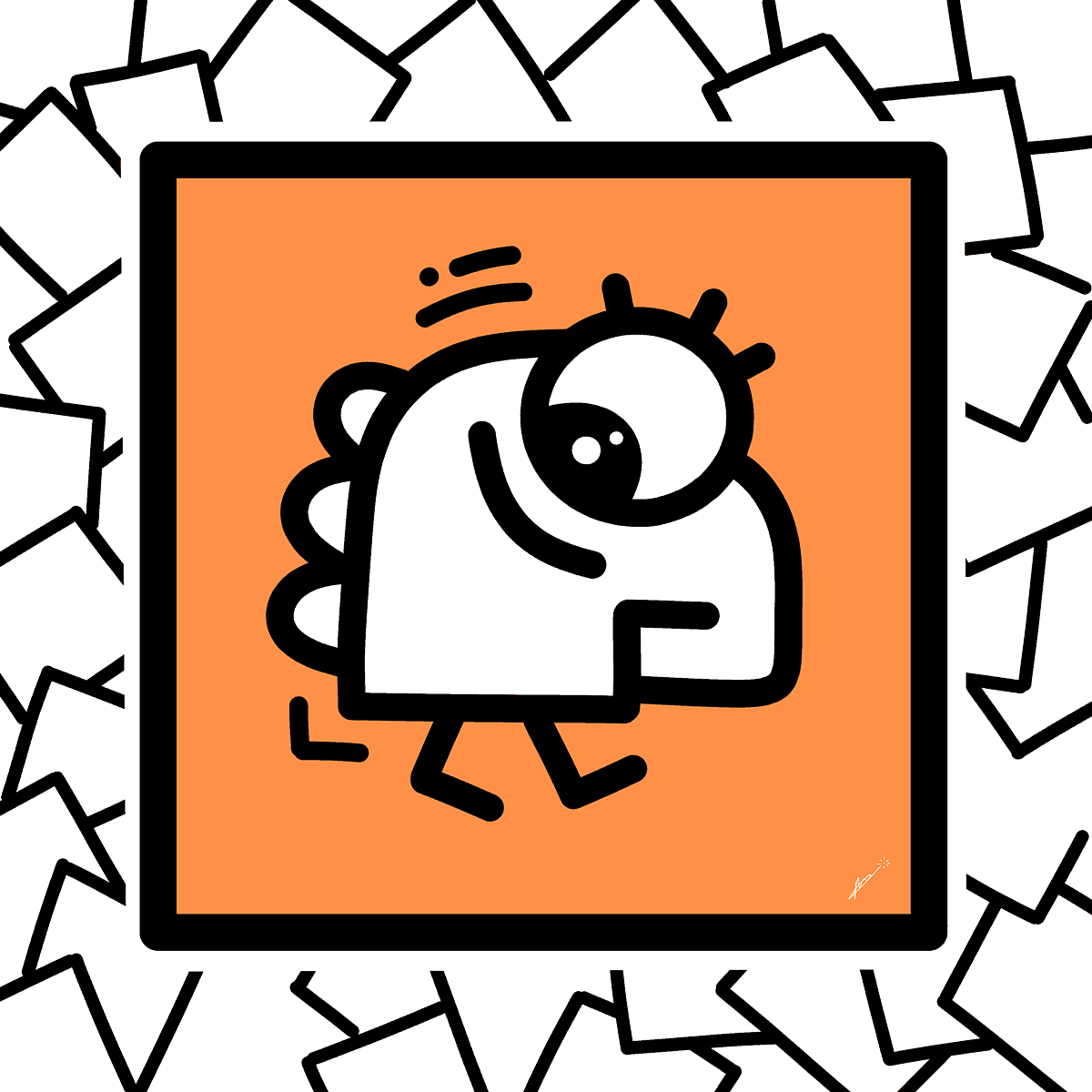 In Orange Abstract Black White Doodle Orange Surface A Doodle A Day in-orange-abstract-black-white-doodle-orange-surface-a-doodle-a-day